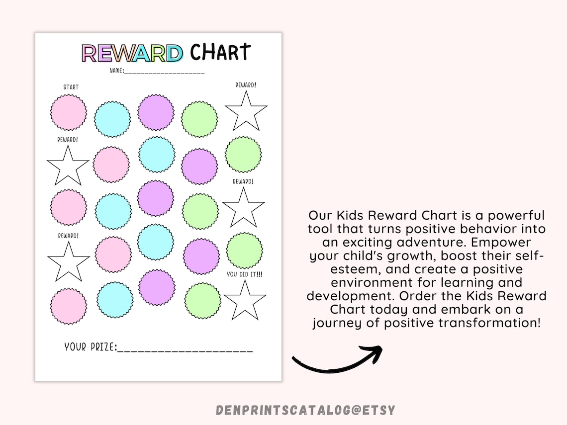 Printable Rainbow Reward Chart Rainbow Sticker Chart Instant - Etsy