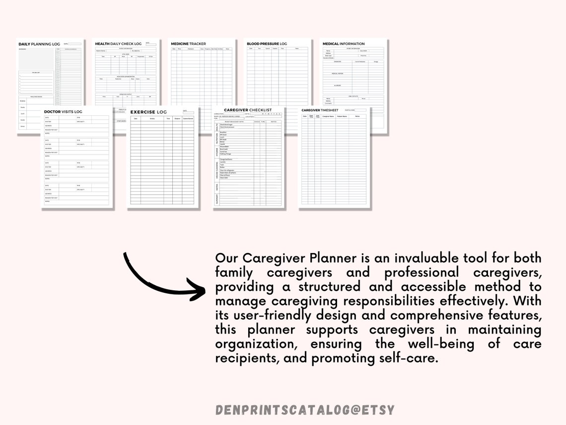 Printable Caregiver Daily Task, Caregiving Checklist Elderly Care ...