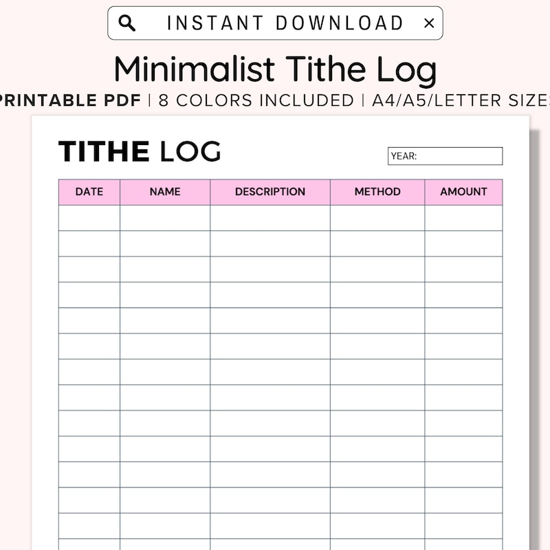 Tithing Printable - Etsy