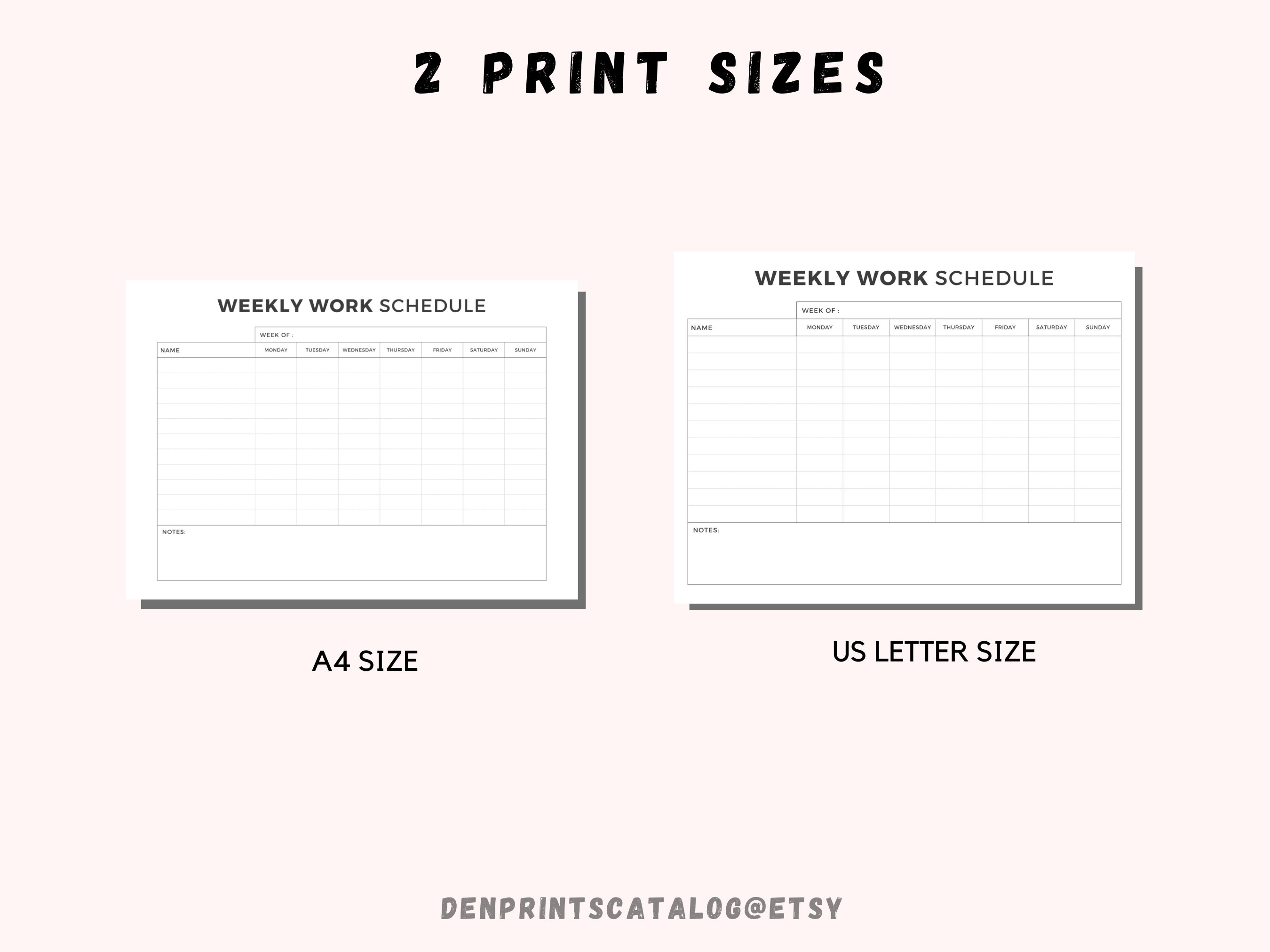 Employee Work Schedule Printable, Crew Daily Working Chart, Employee ...