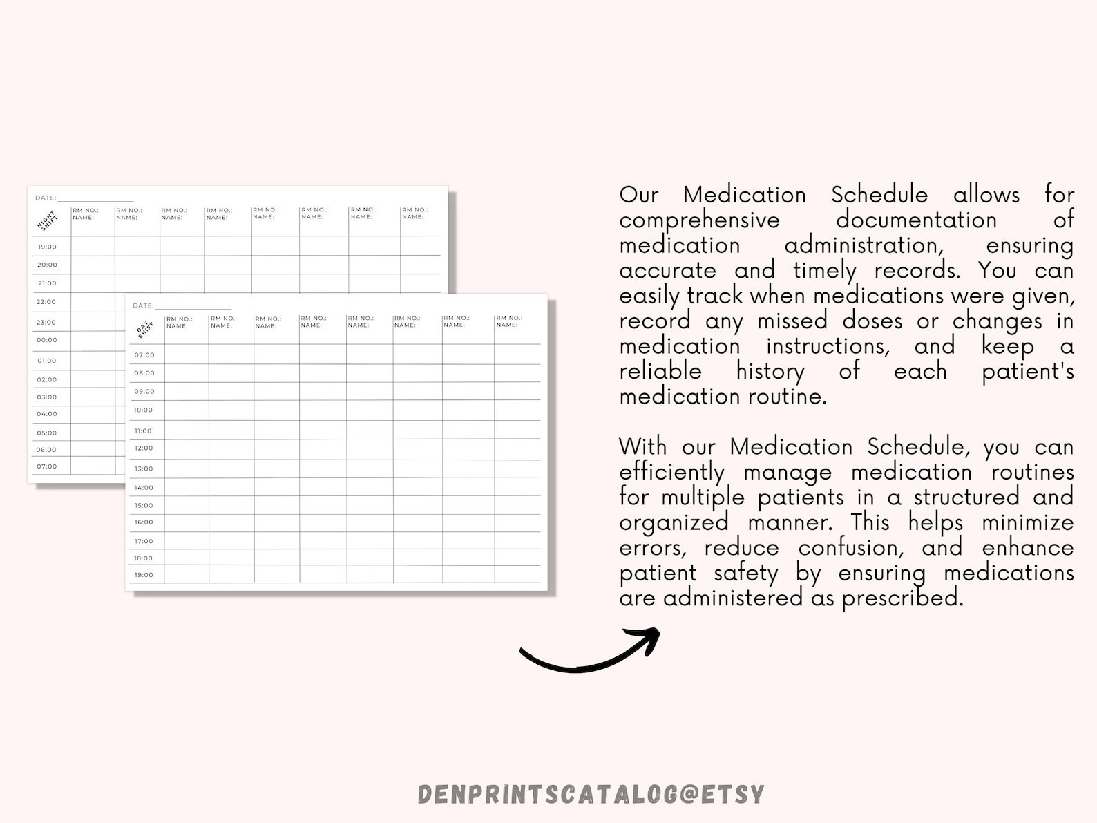 Medication Schedule - 8 Patients, Nursing Notes, Nurse to Do, Nursing ...