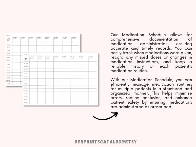 Medication Schedule - 8 Patients, Nursing Notes, Nurse to Do, Nursing ...
