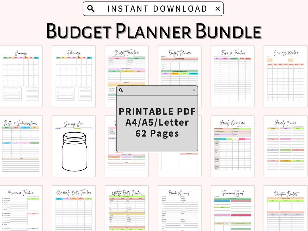 Budget Planner BUNDLE Printable Personal Finance Binder Financial ...