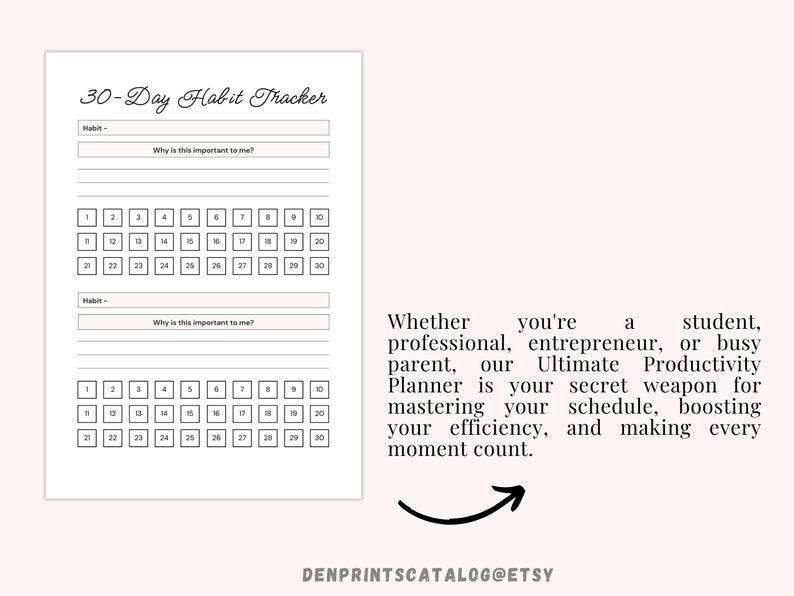 Printable Productivity Planner ADHD PDF for Adults Daily Planner Weekly ...
