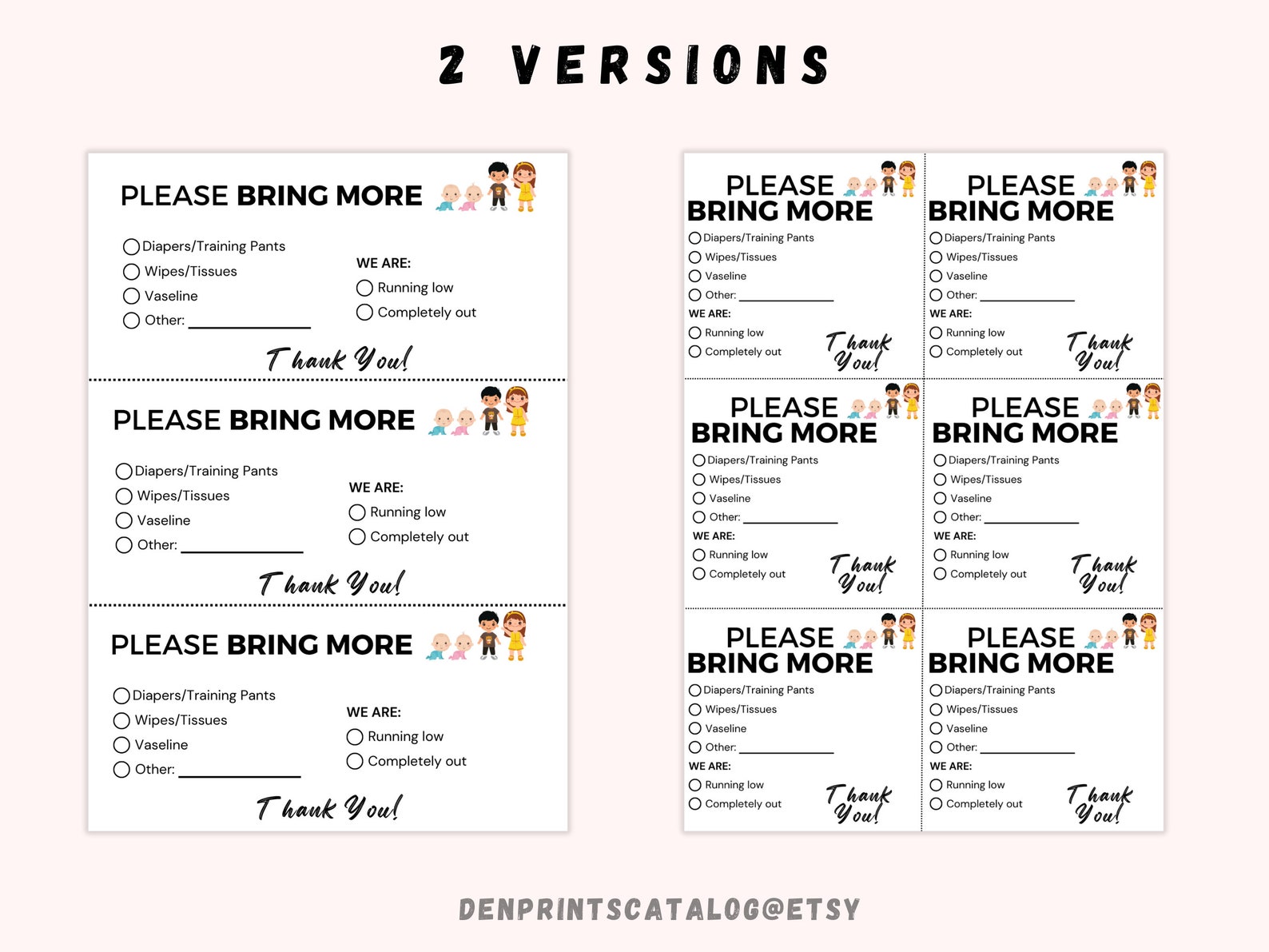 Please Bring More Supplies, Daycare Parent Notice Printable, Childcare ...