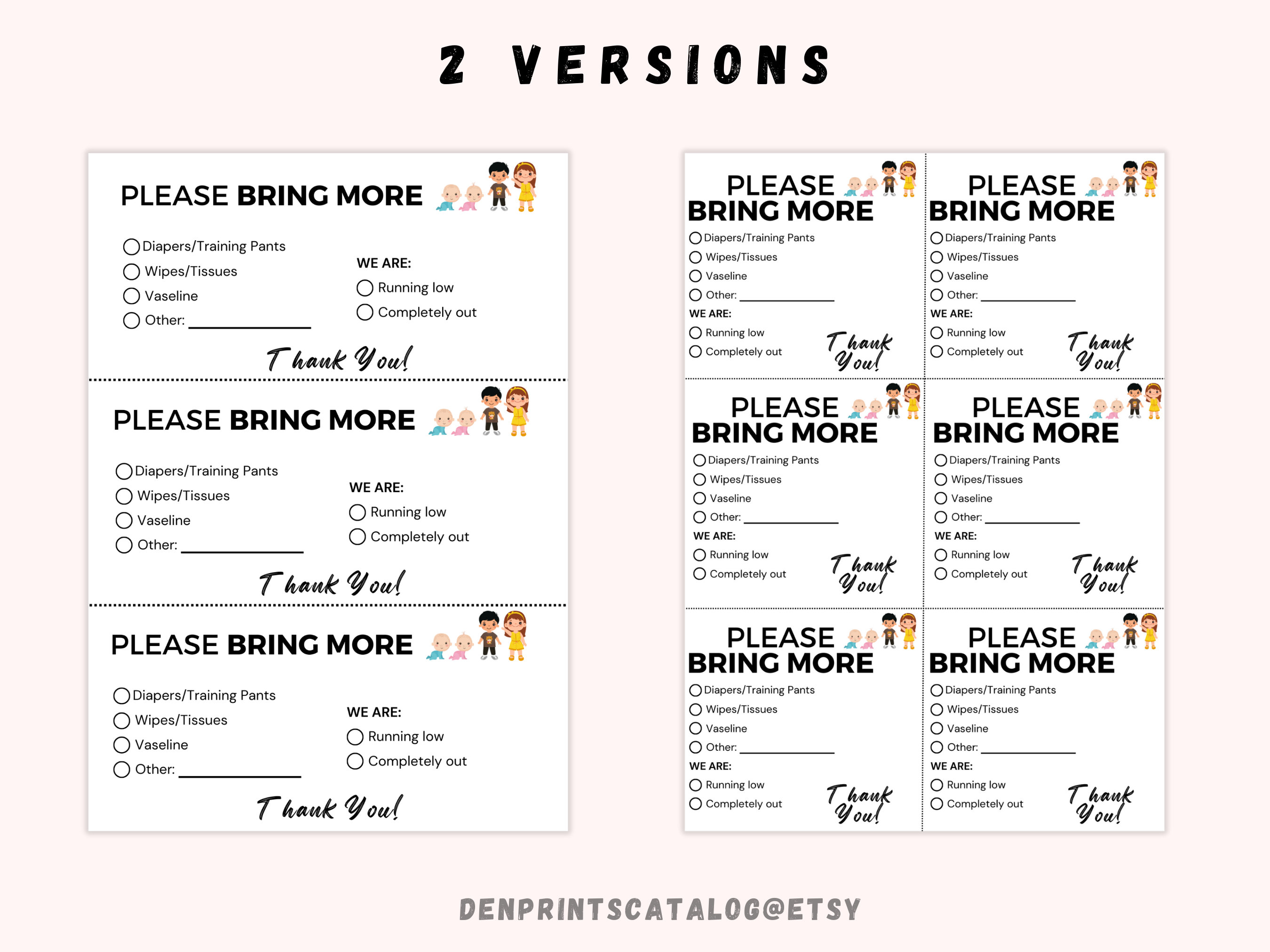 Please Bring More Supplies, Daycare Parent Notice Printable, Childcare ...