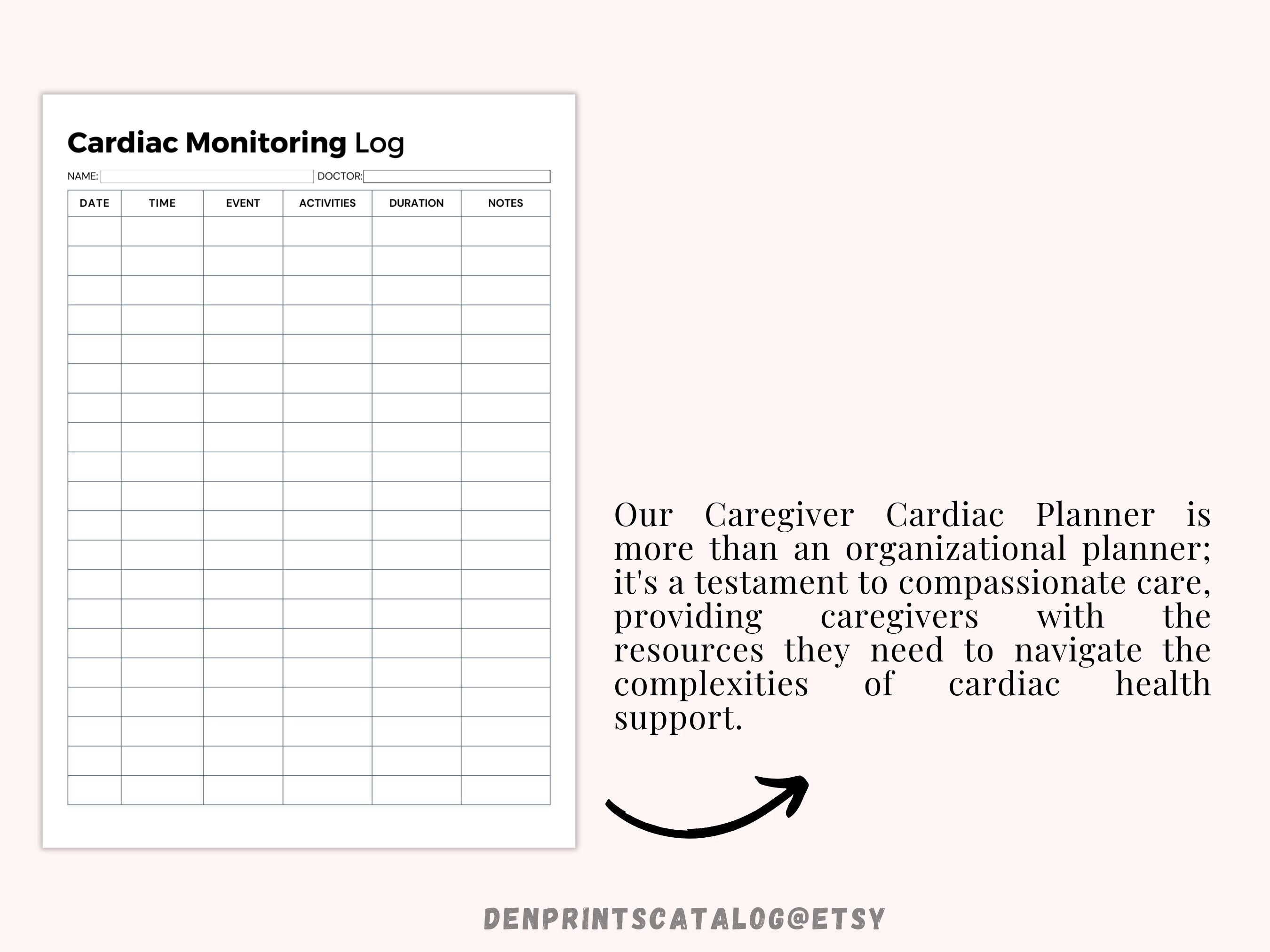 Heart Condition Treatment Organizer and Planner, Medical Log for High ...