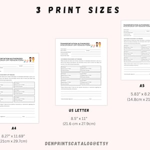 Daycare Pick-up Form, Child Care Center Child Authorized Pick-up ...