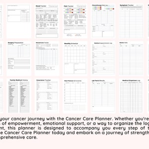 Cancer Planner Printable, Cancer Care Journal, Cancer Diagnosis Health ...