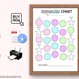 Printable Rainbow Reward Chart Rainbow Sticker Chart Instant - Etsy