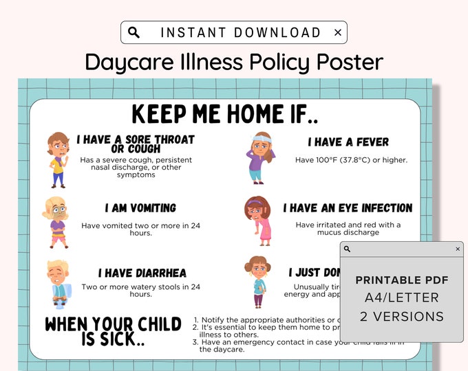 Child Illness Report: Daycare/preschool Symptom Form (printable PDF ...