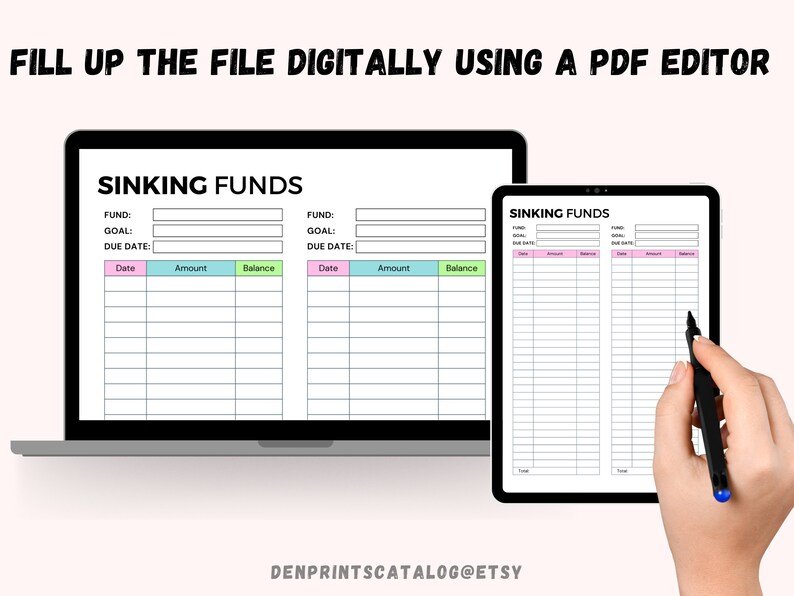 Sinking Funds Tracker Printable, Savings Challenge, Savings Tracker ...