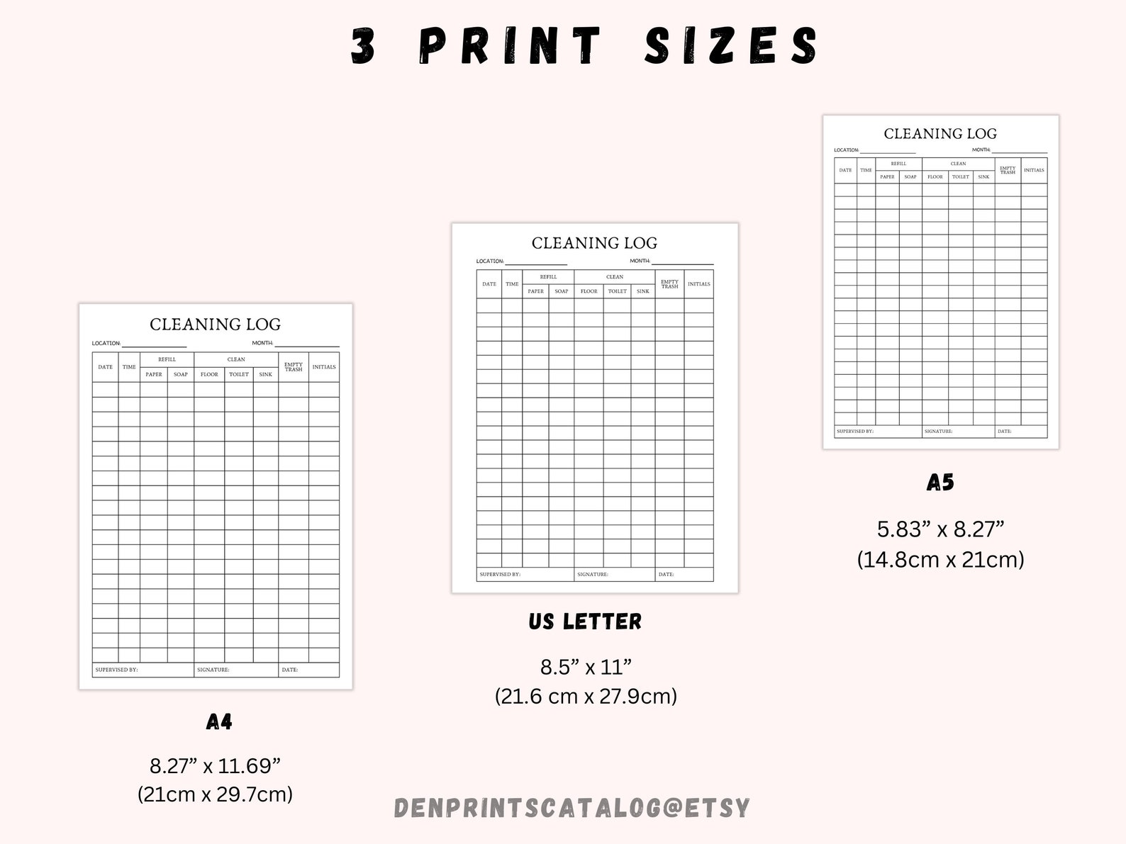 Weekly Bathroom Cleaning Chart Printable, Restroom Cleaning Log for ...
