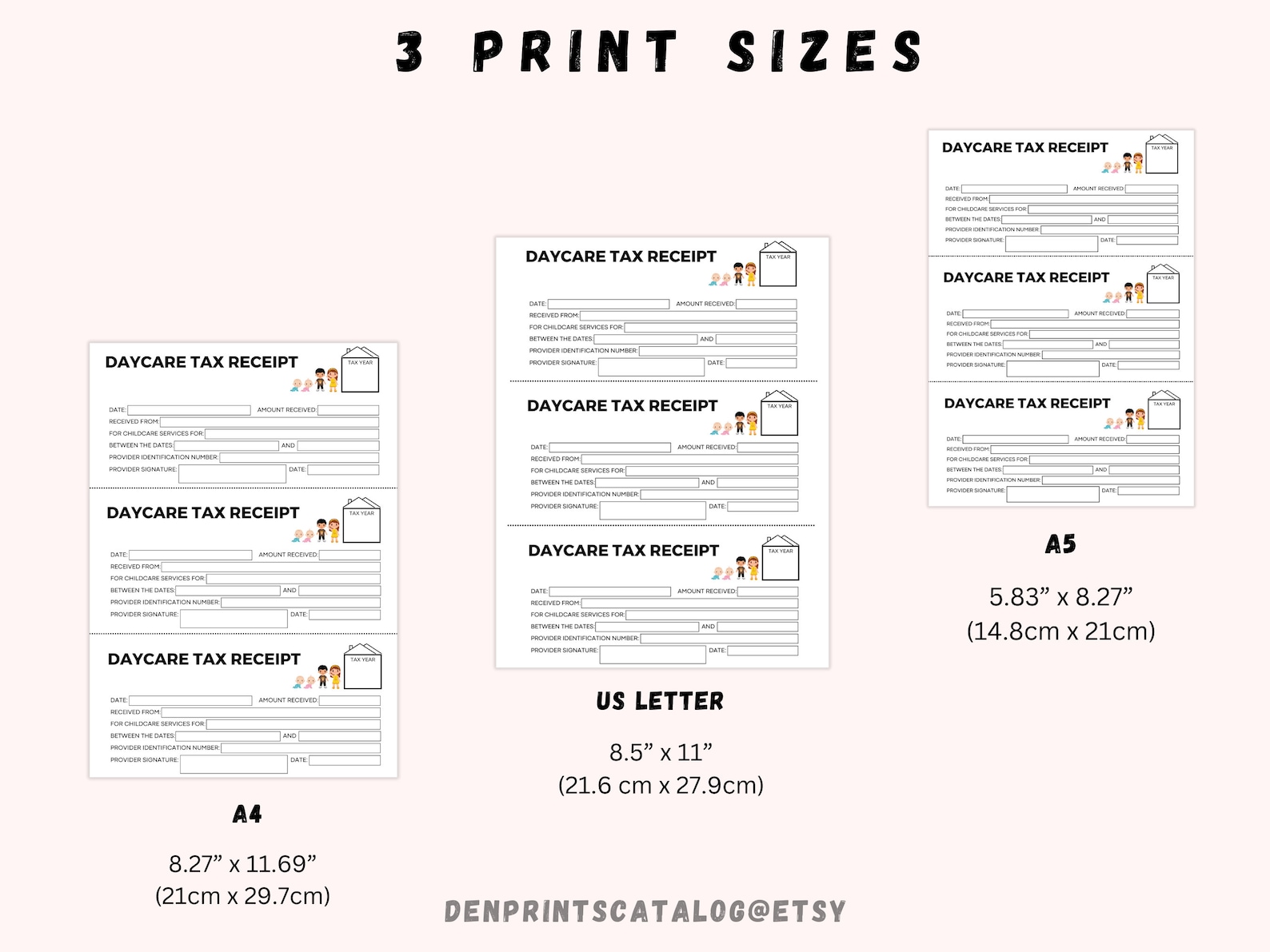 Daycare Receipts Printable, Daycare Tax Receipts,daycare Tax Statement ...