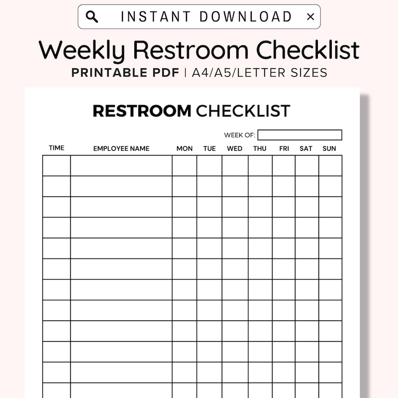 Employee Clean Checklist - Etsy UK