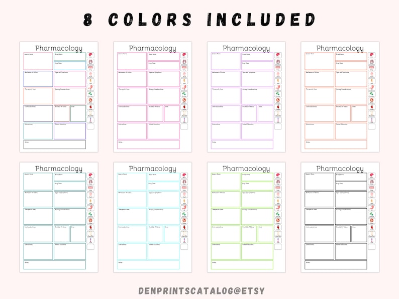 Nursing School Pharmacology Template Printable Pharmacology Map Nursing ...