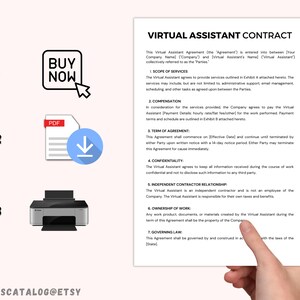 Virtual Assistant Contract Template, Client Agreement, Service Contract ...