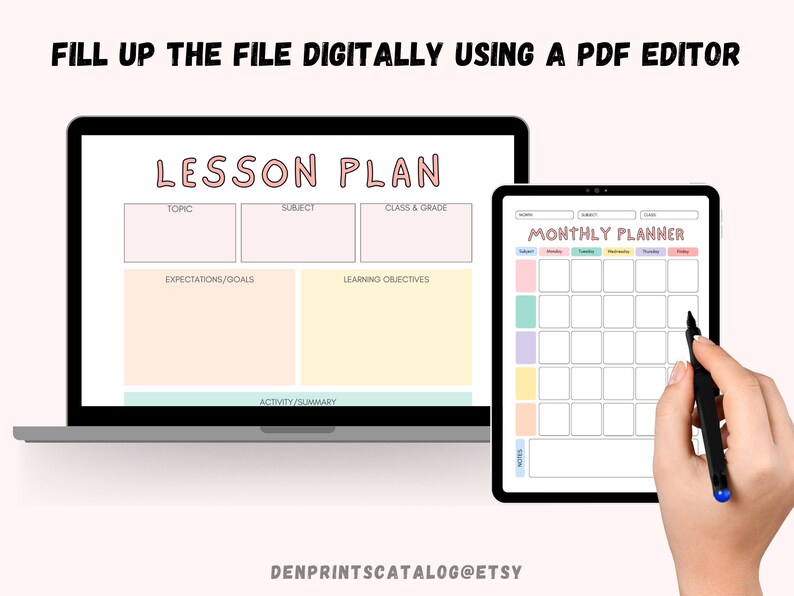Lesson Plan Template, Lesson Planner Printable, Homeschool Teacher ...