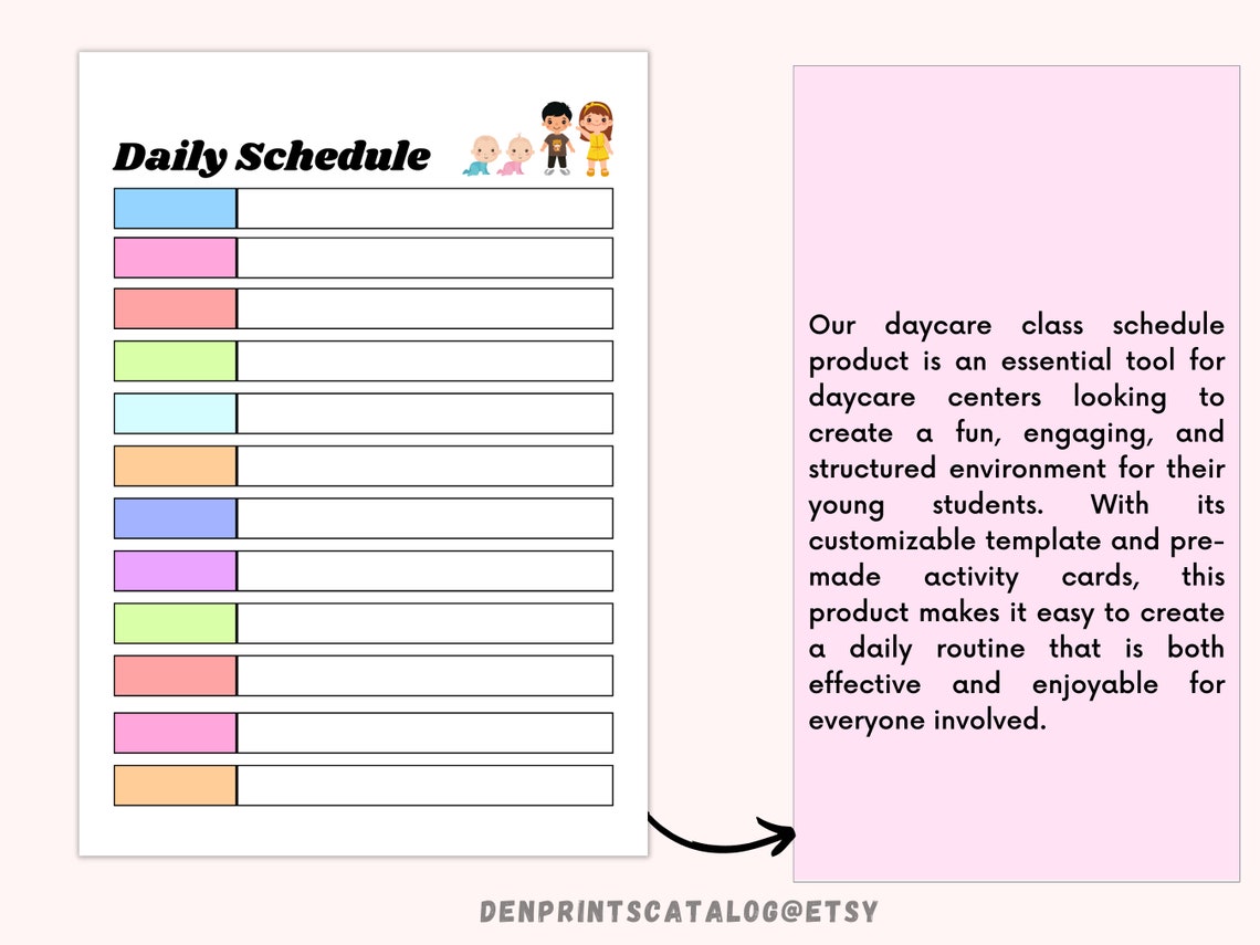 Daily Daycare Schedule, Perfect for Daycare, Home Daycare or Childcare ...