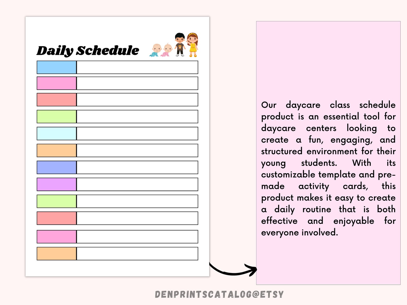 Daily Daycare Schedule, Perfect for Daycare, Home Daycare or Childcare ...