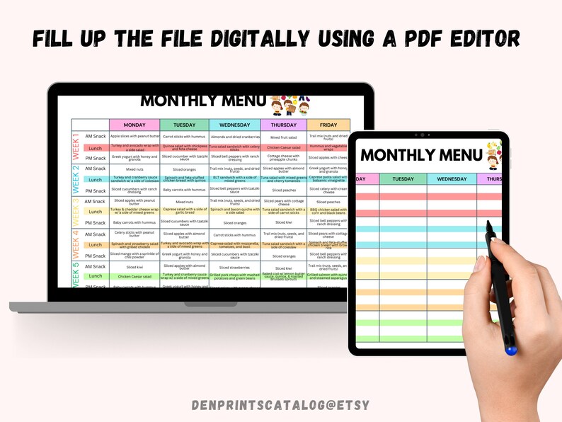 Home Daycare Monthly Menu Printable, Editable Daycare Daily Schedule ...