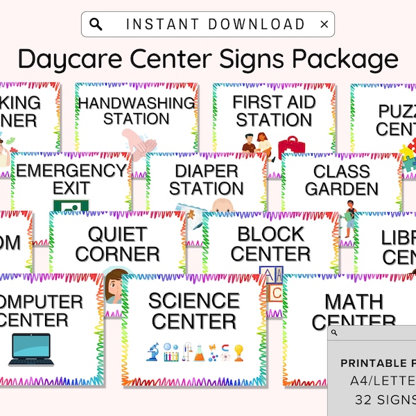 Preschool Center Signs - Etsy