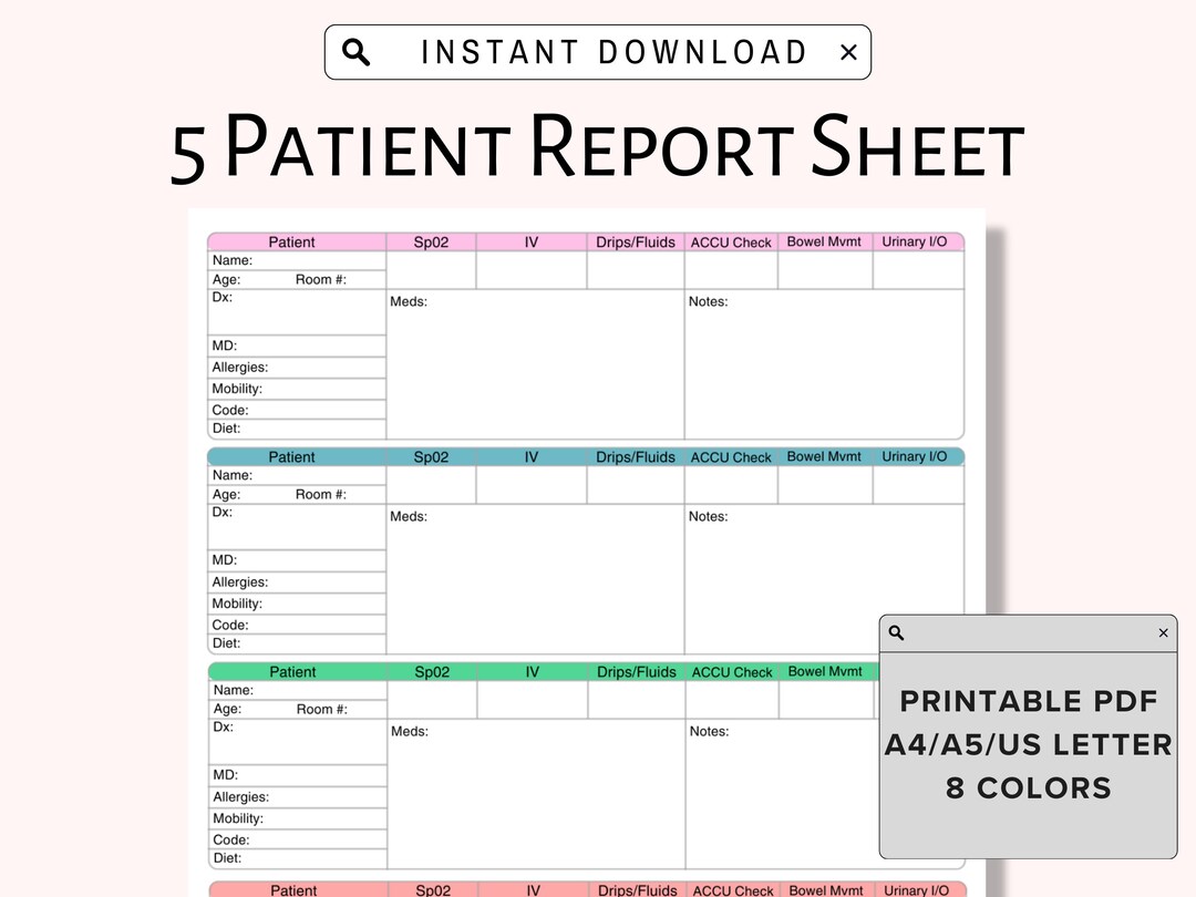 5 Patient Report Sheet Nursing Med Surg Report Sheet Nurse Brain Sheet ...