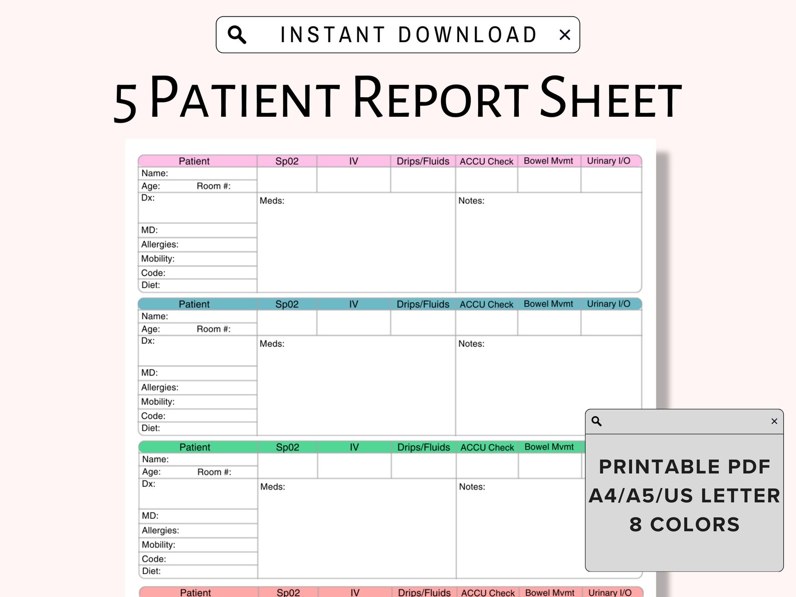 5 Patient Report Sheet Nursing Med Surg Report Sheet Nurse Brain Sheet ...