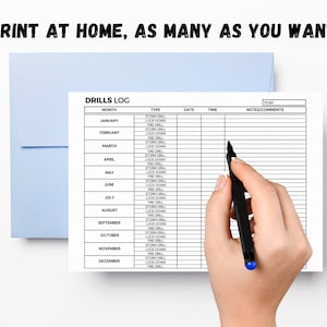 Disaster Drill Record for School, School Teacher Forms, Drills Log ...