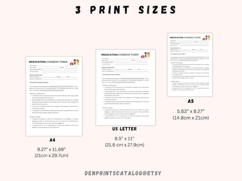 Daycare Medication Forms: Medication Authorization Form, Medication Log, Customizable on Canva ...