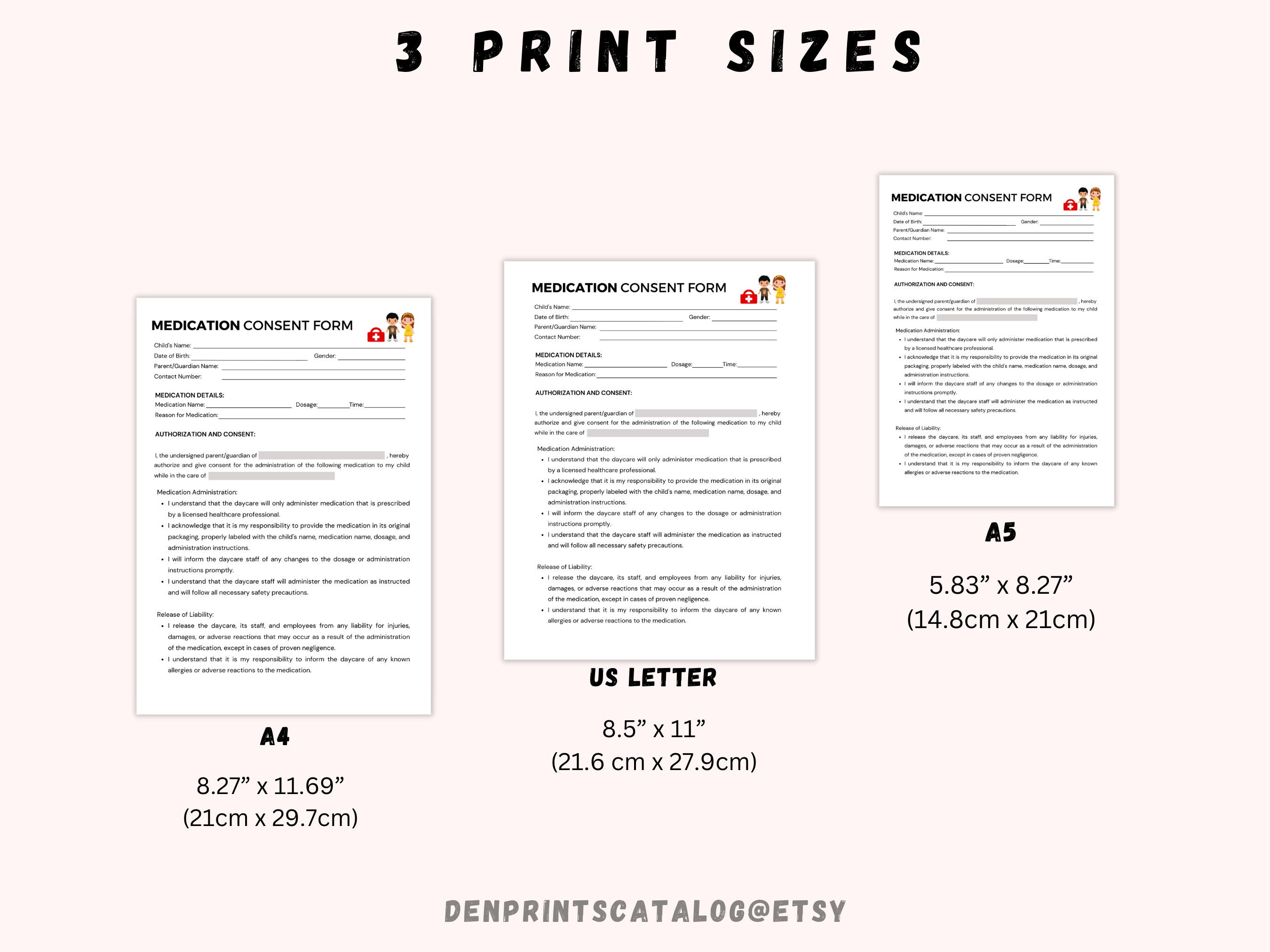Daycare Medication Forms: Medication Authorization Form, Medication Log ...