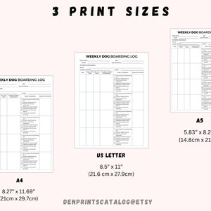 Essential Weekly Dog Boarding Log Printable, for a Kennel or Home ...