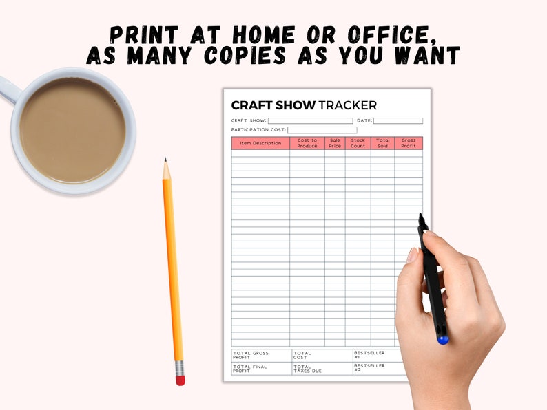 Craft Show Tracker Printable, Craft Fair Planner PDF, Business Forms ...