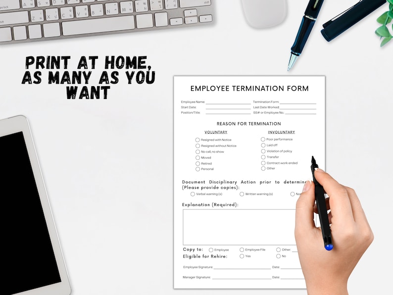 Employee Termination Form, Printable Employee Termination Form ...