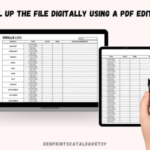 Printable Emergency Evacuation Log, Emergency Drill Record, Fire Drill ...