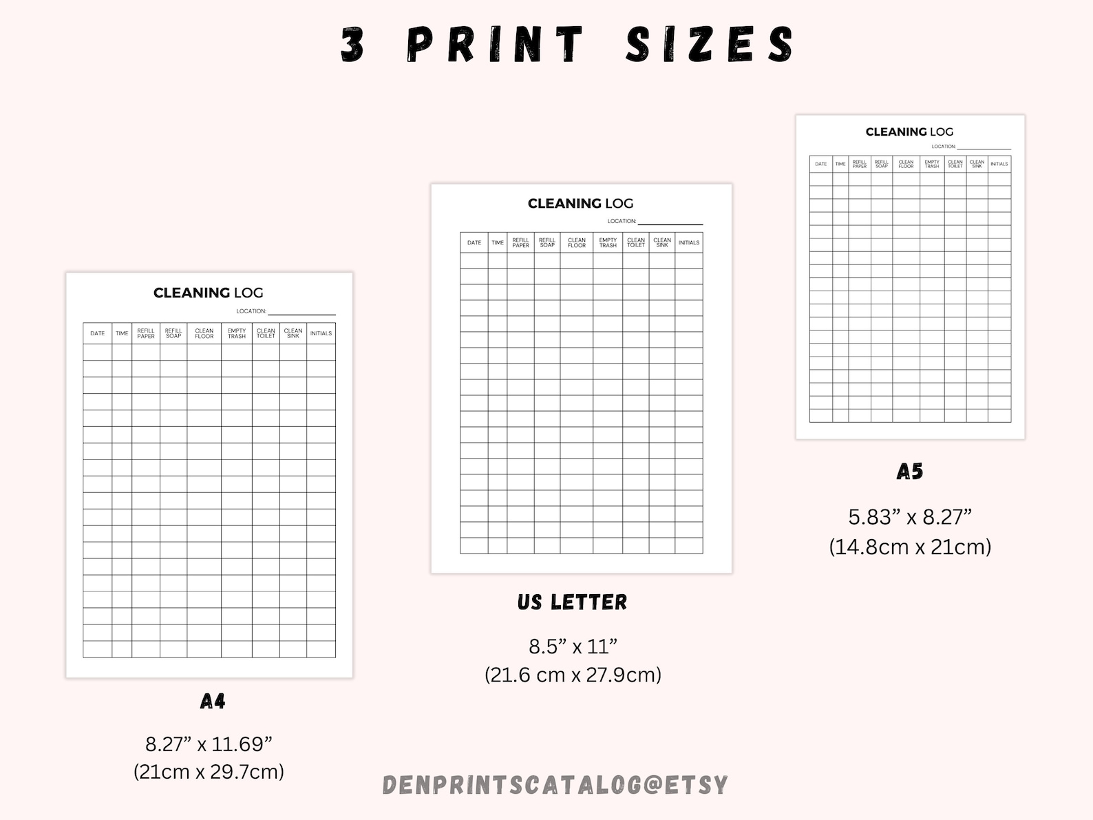 Weekly Bathroom Cleaning Chart Printable, Restroom Cleaning Log for ...