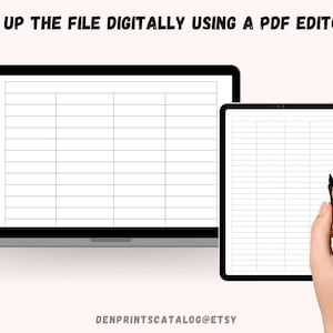 4 Blank Columns Chart Text Input Print and Write Printable Digital ...
