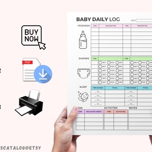 Baby Daily Log, Infant Daily Log, Baby Care Journal, Infant Activity ...