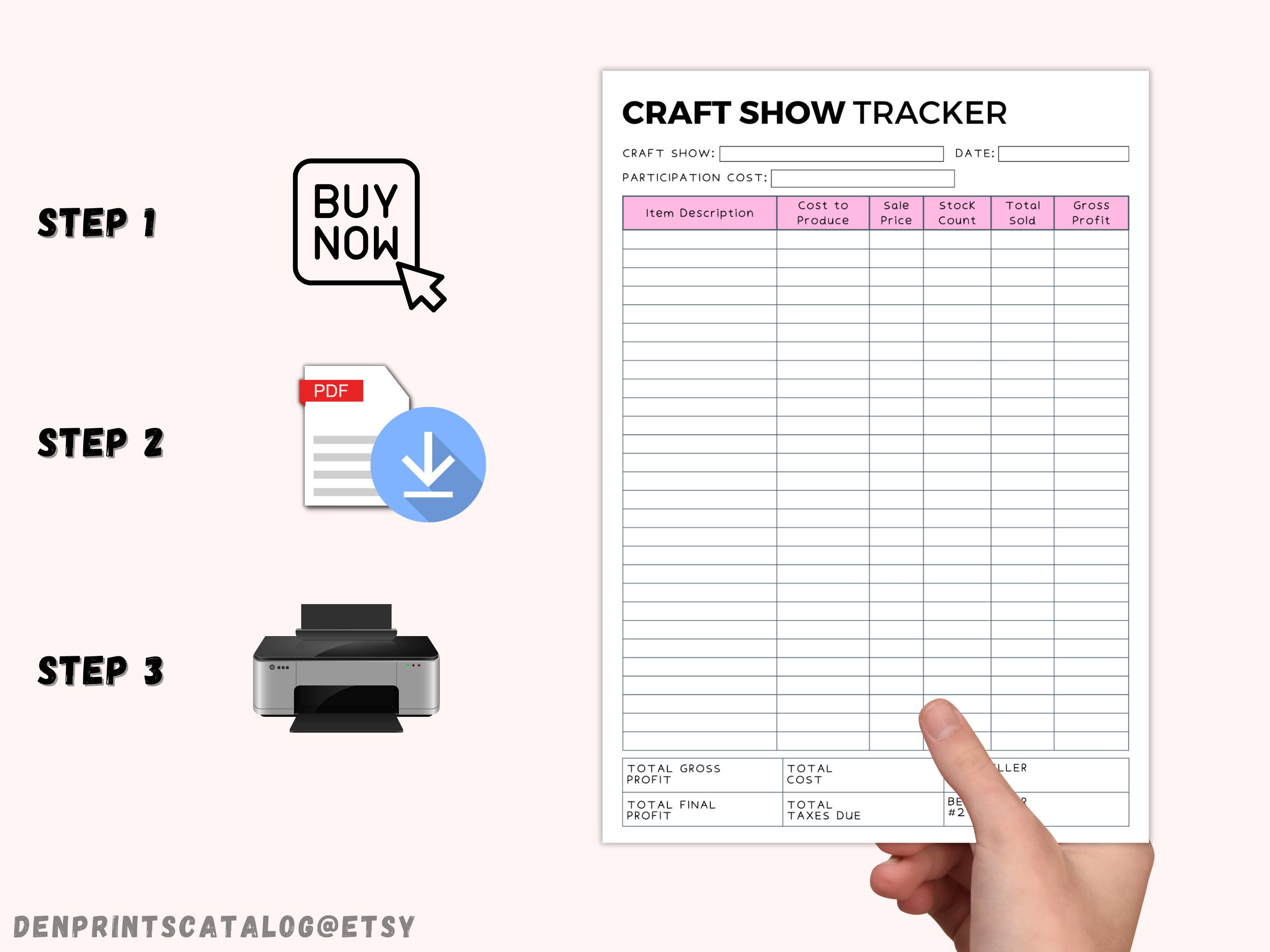 Craft Show Tracker Printable, Craft Fair Planner PDF, Business Forms ...