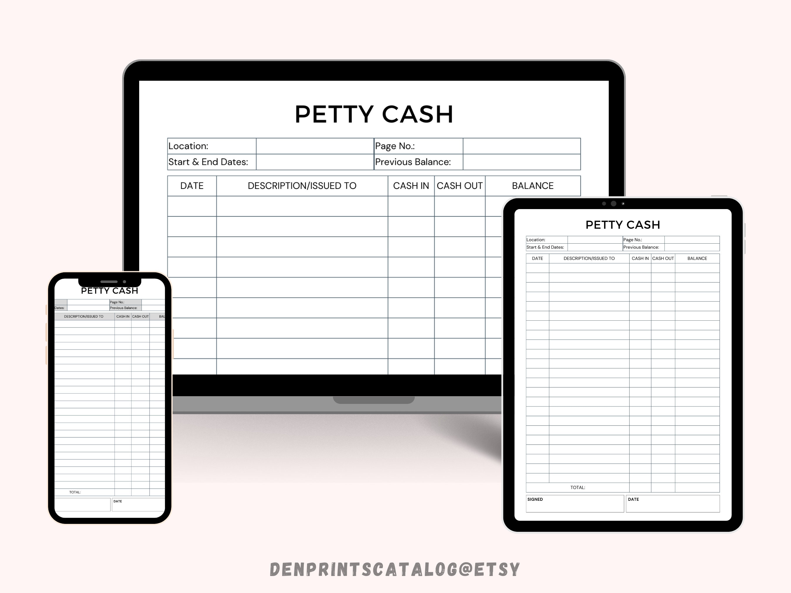 Petty Cash Ledger Printable Petty Cash Log Printable Petty - Etsy Australia