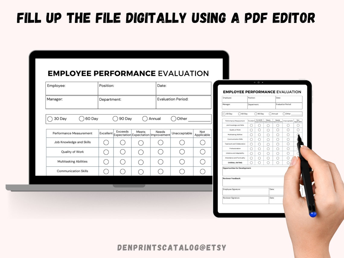Employee Performance Evaluation Template, Employee Performance Review ...