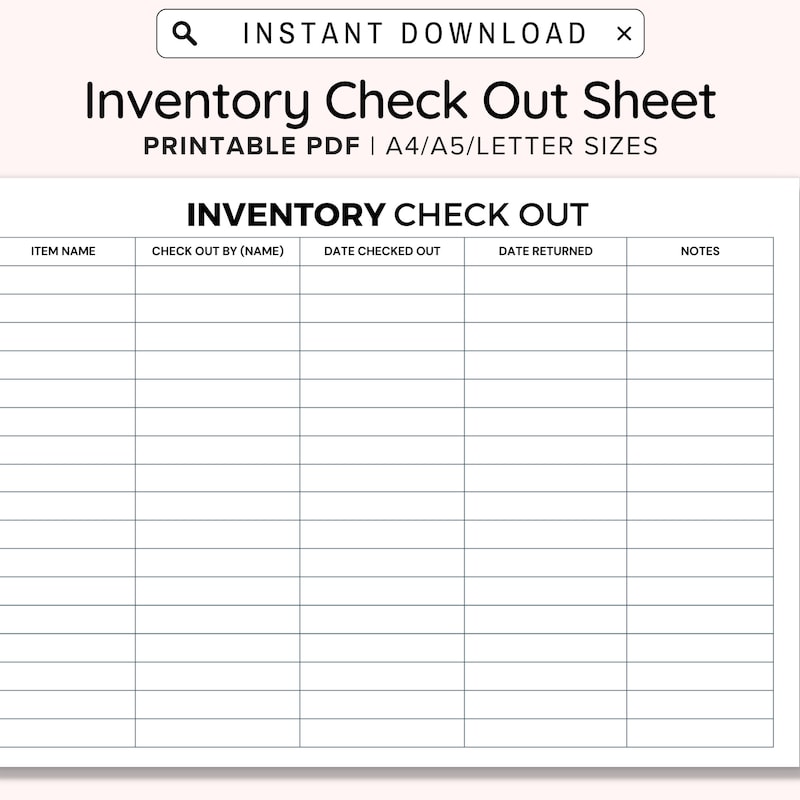 Inventory in and Out Form - Etsy