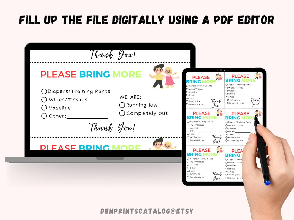 Please Bring More Supplies, Daycare Parent Notice Printable, Childcare ...