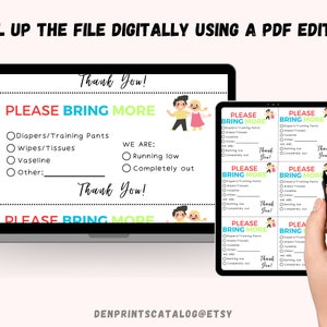 Please Bring More Supplies, Daycare Parent Notice Printable, Childcare ...