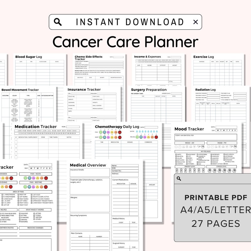 Cancer and Health Binder - Etsy