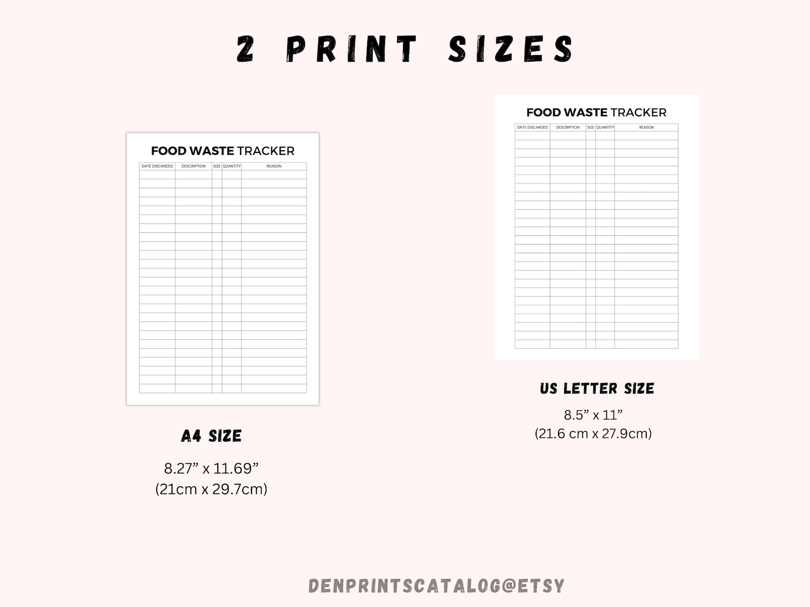 Printable Food Waste Tracker Fillable Print and Write PDF Digital ...