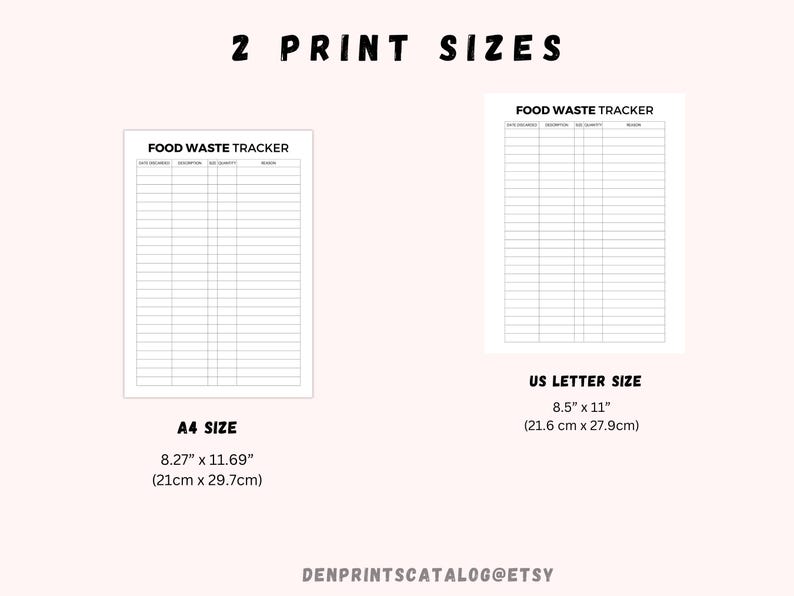 Printable Food Waste Tracker Fillable Print and Write PDF Digital ...