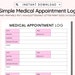 Medical Appointment Log Printable, Doctor's Visit, Appointment Log ...