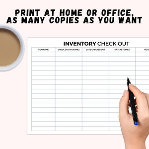 Inventory Sign Out Sheet Checkout Form, Print and Write PDF, Worksheets ...