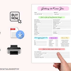 Getting to Know You Printable, Coworker Questions, All About Me Survey ...